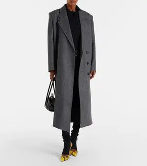 Attico Wool-blend Double-breasted Coat