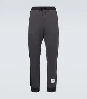 Thom Browne 4-bar Cotton Jersey Sweatpants - Grey