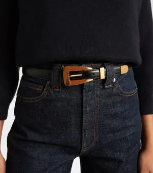 Khaite Lucca Leather Belt - Black