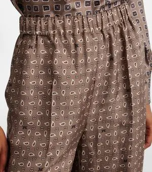 Max Mara Vischio Printed Wide-leg Pants