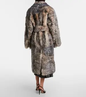 JACQUES WEI Shearling Wrap Coat