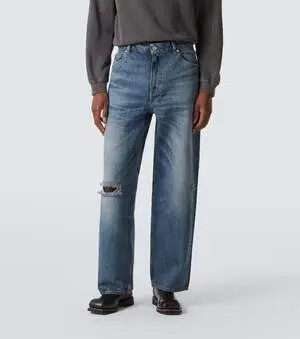 Our Legacy Vast Cut High-rise Wide-leg Jeans In Road Worn Rope Twill - Blue