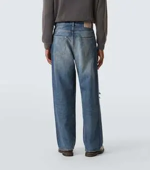 Our Legacy Vast Cut High-rise Wide-leg Jeans In Road Worn Rope Twill - Blue