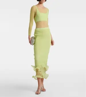 Simkhai Midi Ruffle Skirt
