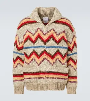 Visvim Wool And Cashmere Jacquard Cardigan