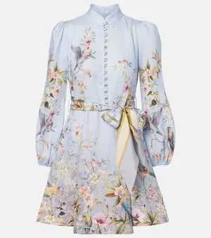 Zimmermann Rebellion Printed Linen Mini Dress