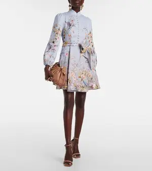 Zimmermann Rebellion Printed Linen Mini Dress