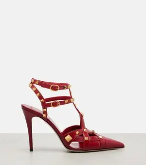 Valentino Garavani Studded Leather Pumps - Red