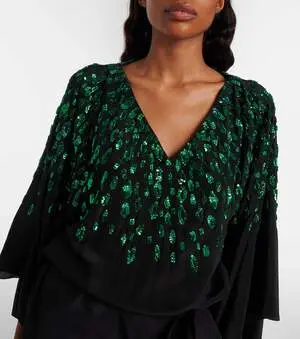 Roberto Cavalli Sequined Silk Gown