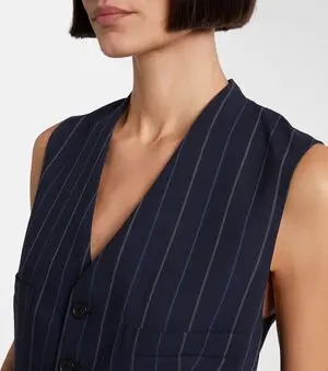 Ralph Lauren Striped Wool Vest - Blue