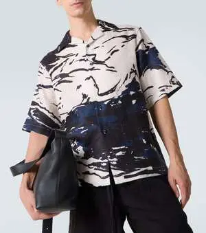 Commas Printed Linen Bowling Shirt - Multicoloured