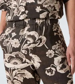 Commas Floral Linen Straight Pants
