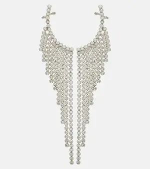Rabanne Embellished Drop Earrings - Silver