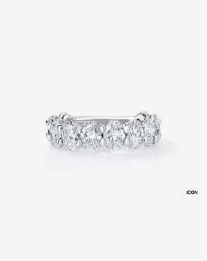 Ring Concierge Oval Lab Diamond Band Wedding Band - Platinum