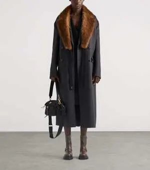 Prada Wool-cashmere Double-breasted Coat - Grey