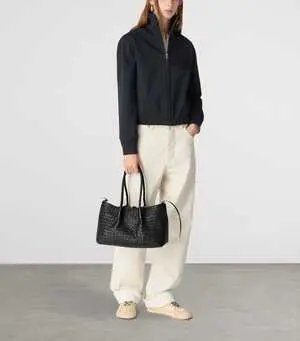 Bottega Veneta Leather Reversible Tote Bag - Silver