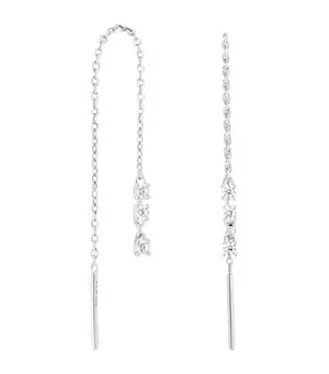 ASTRID & MIYU Rhodium-plated Drop Earrings - Silver