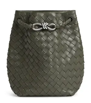 Bottega Veneta Small Leather Andiamo Bucket Bag - Green