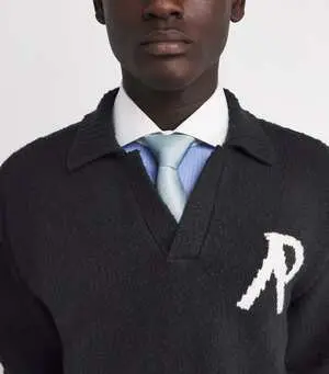 REPRESENT Cotton-blend Bouclé Polo Sweater