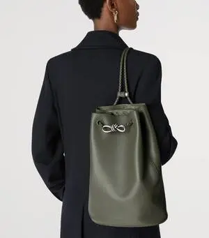 Bottega Veneta Leather Andiamo Backpack - Green