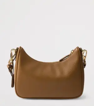 Prada Mini Saffiano Leather Re-edition Bag - Brown