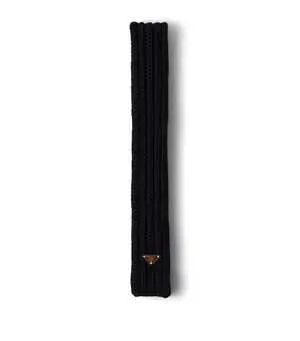 Prada Wool Logo Scarf Black