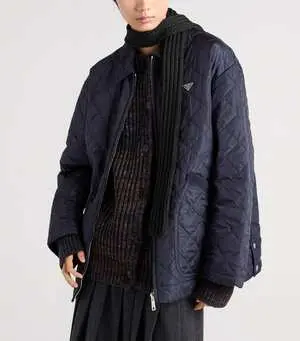 Prada Wool Logo Scarf - Black