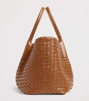 Bottega Veneta Leather Pinacoteca Tote Bag - Brown