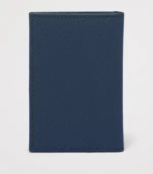 Prada Saffiano Leather Bi-fold Card Holder - Blue