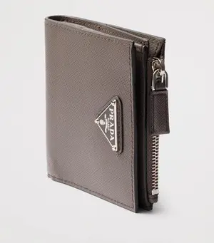 Prada Saffiano Leather Triangle Wallet