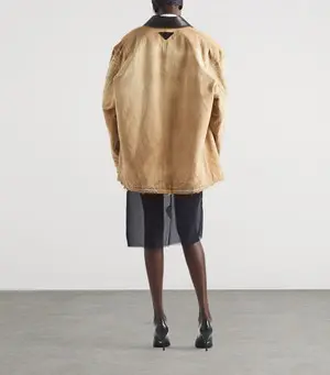 Prada Cotton Canvas Distressed Jacket - Neutral