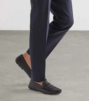 Prada Saffiano Leather Driving Loafers - Black