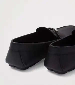 Prada Saffiano Leather Driving Loafers - Black