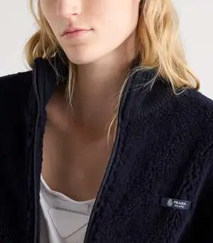 Prada Fleece Bomber Jacket - Blue