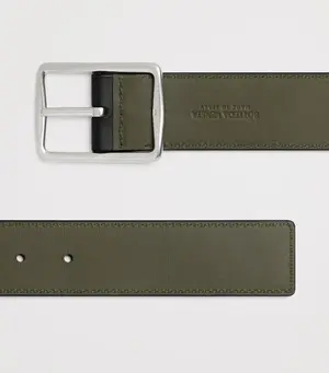 Bottega Veneta Leather Intrecciato Reverso Belt