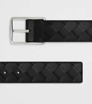 Bottega Veneta Leather Intrecciato Reverso Belt