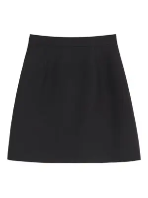 Valentino Garavani Vlogo Signature Wool And Silk Skirt - Black