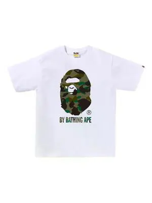 A BATHING APE Camouflage-print Logo T-shirt - White