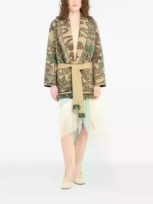 Alanui Sketched Fringed Cardigan - Neutrals