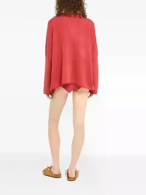 Alanui Polo-collar V-neck Sweater - Red