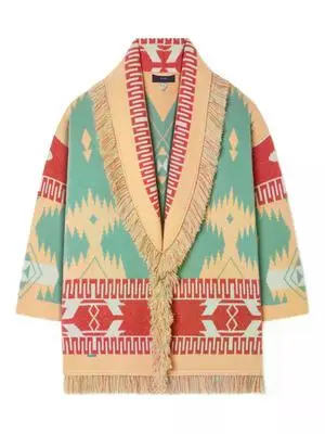 Alanui Icon Jacquard Fringed Cardigan - Neutrals