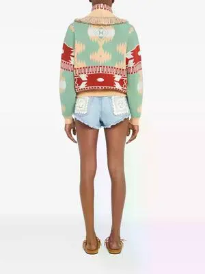 Alanui Icon Jacquard Fringed Cardigan - Neutrals