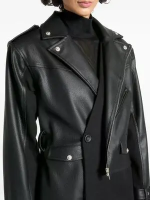 Manière De Voir Ayleen Leather Biker Trench Coat