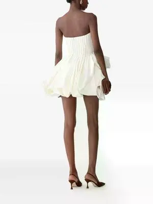 Carolina Herrera Pleated Mini Dress - Neutrals