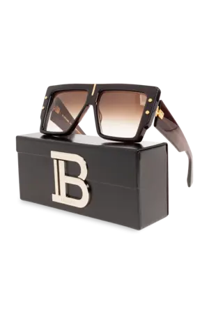 Balmain Square Frame Sunglasses - Brown