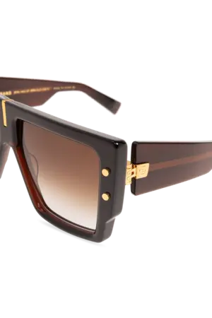 Balmain Square Frame Sunglasses - Brown