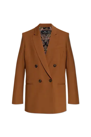 Etro Wool Double-breasted Blazer - Brown