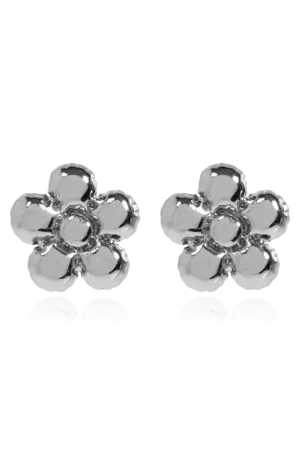 Marc Jacobs Brass Flower Earrings - Silver