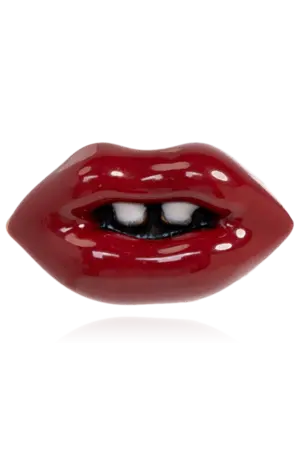 Marc Jacobs Brass Lips Earrings - Red