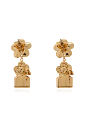 Marc Jacobs Brass Daisy Earrings - Gold
